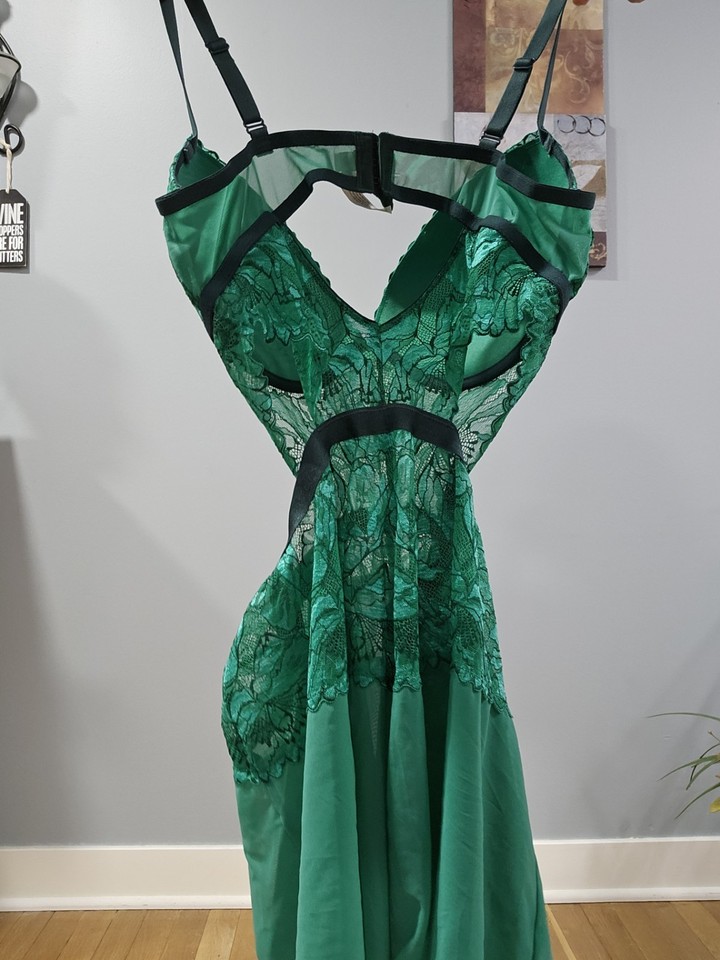 AUDEN XL intimate sleepwear lingerie green underwire padded adjustable ...