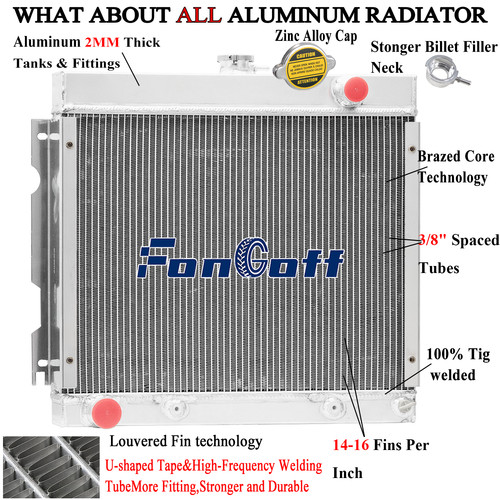 4 Row Radiator Shroud Fan Fit 70-72 Dodge Dart 71-72 Plymouth Duster ...
