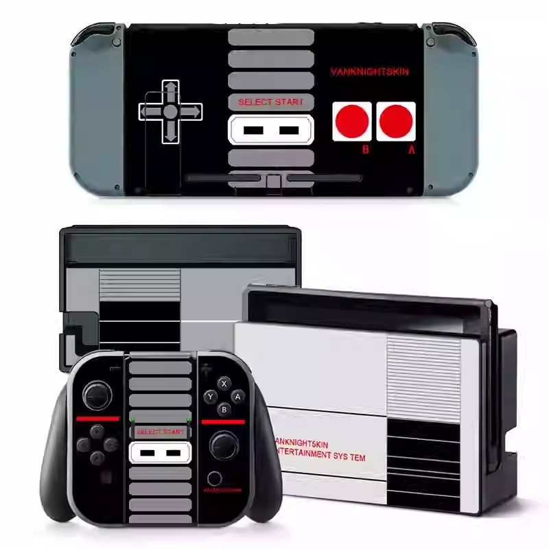 Nintendo Normal Switch Decal Retro Cover Skin Vinyl Stickers NES Joy ...