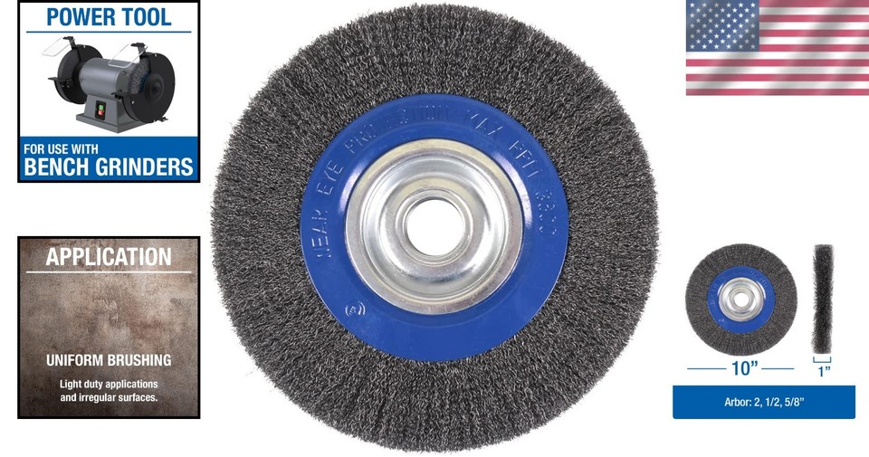 10" x 1" Wire Wheel - Bench Grinder Attachment | eBay
