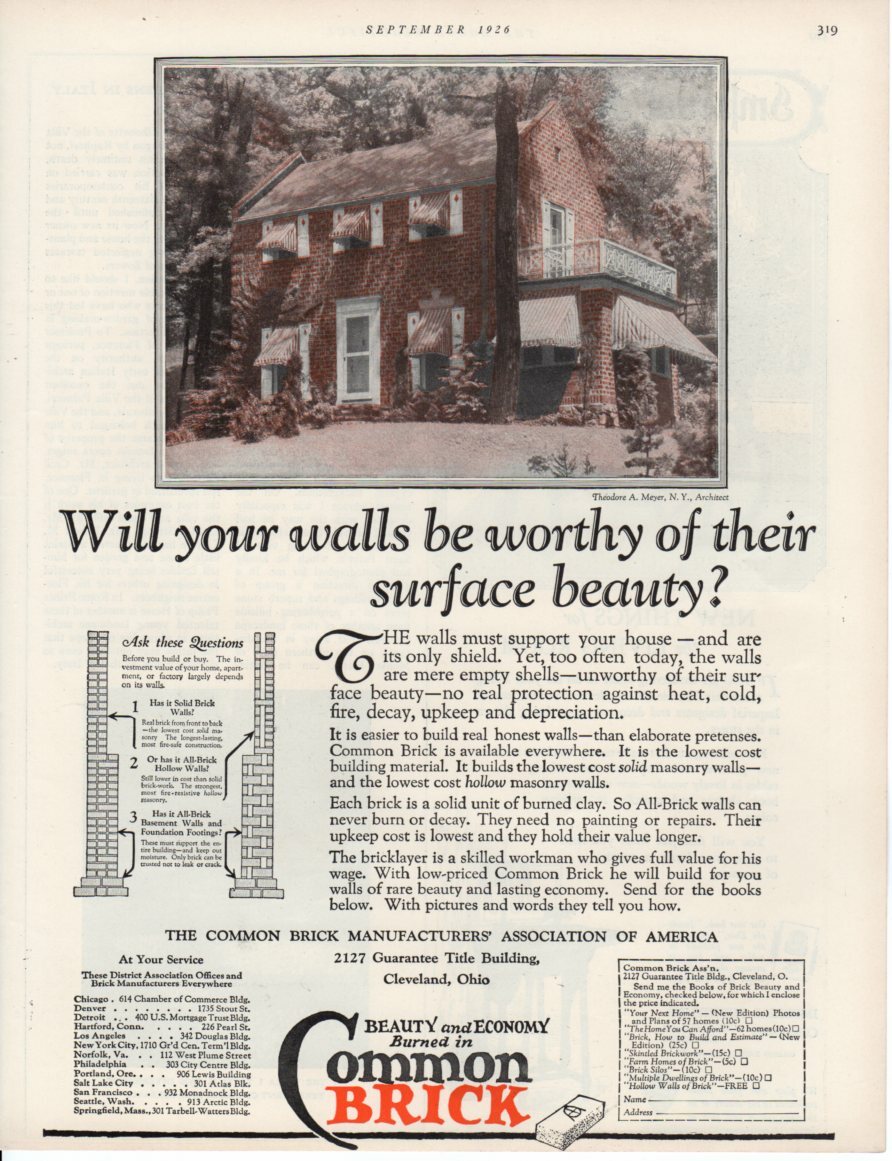 Print Vintage Brick Home