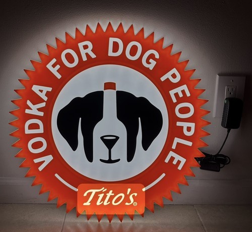Tito’s Handmade Vodka Neon Vodka For Dog People 24” X 24” NIB | eBay