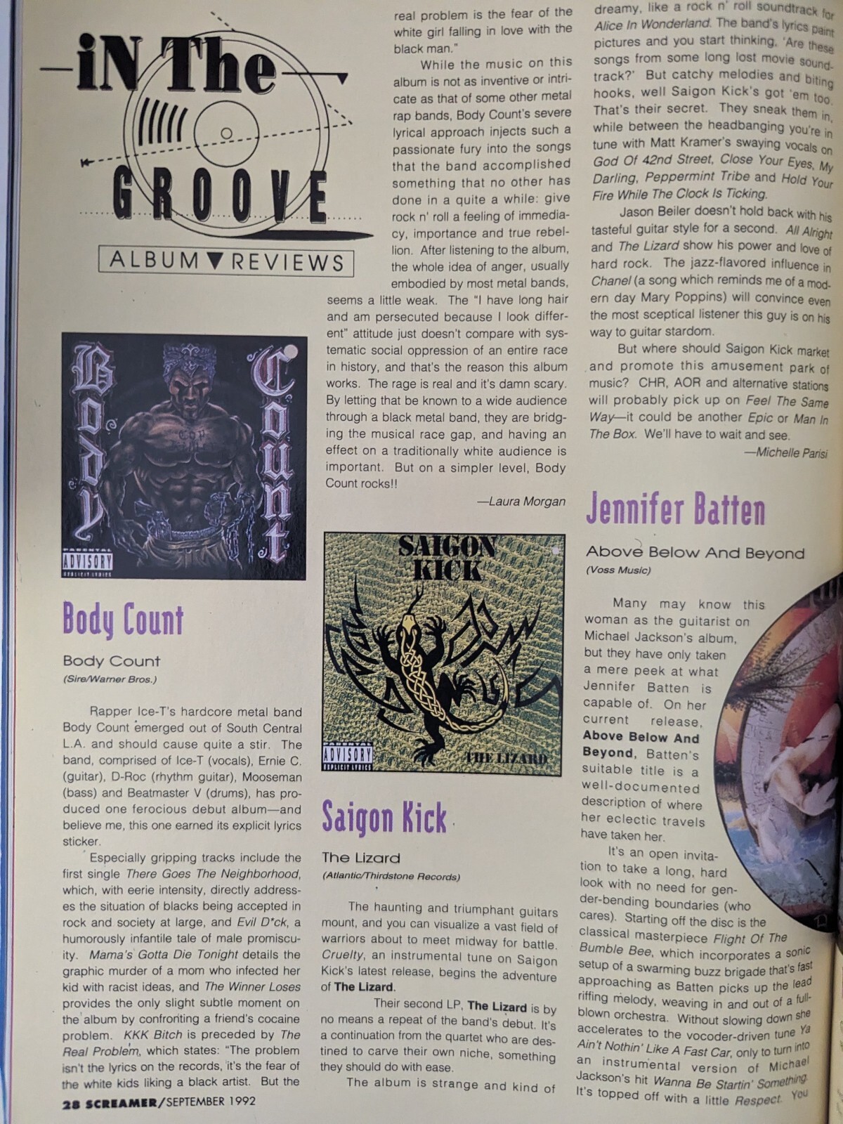 Screamer Magazine September 1992 Slaughter, Soundgarden, Sabbath ...