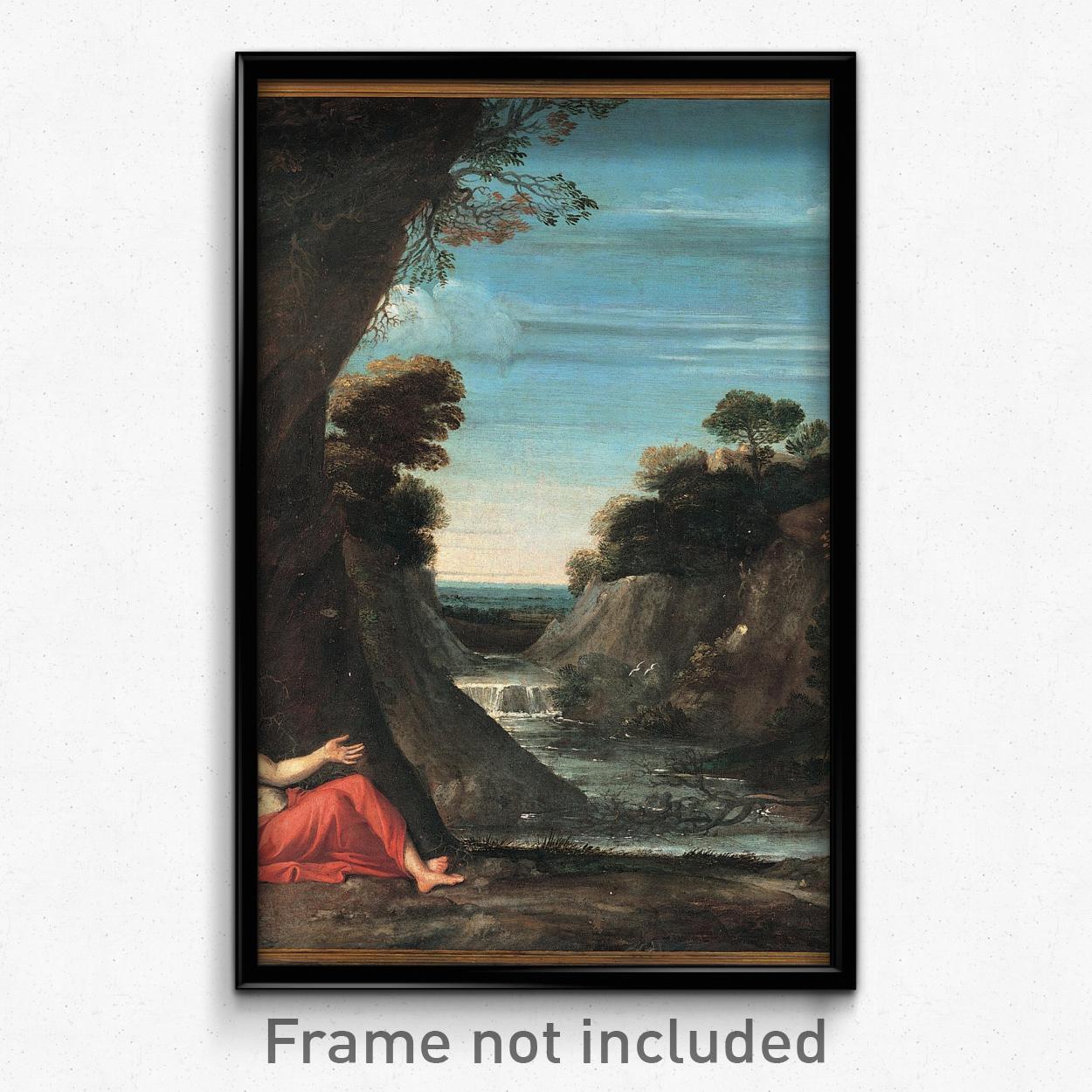 Annibale Carracci's School - Landscape with the penitent Magdalene ...