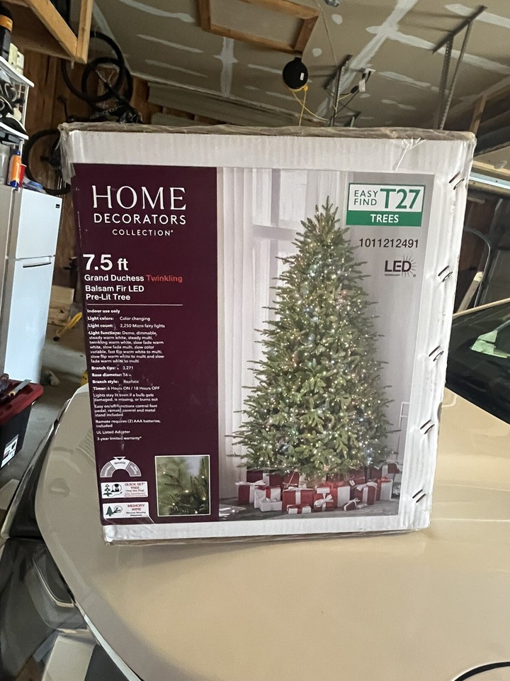 7.5 Ft Grand Duchess Twinkling Pre Lit Balsam Fir Christmas Tree T27 ...