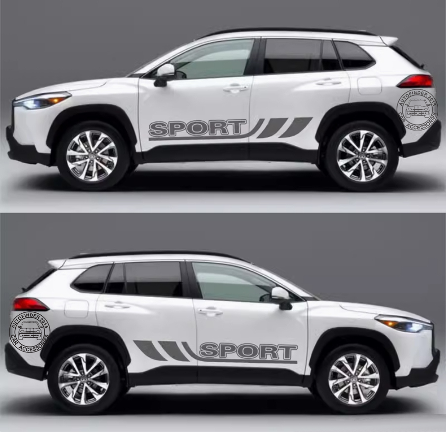 Graphics Racing Sport Car Sticker For Toyota Corolla Side Door Stripe ...