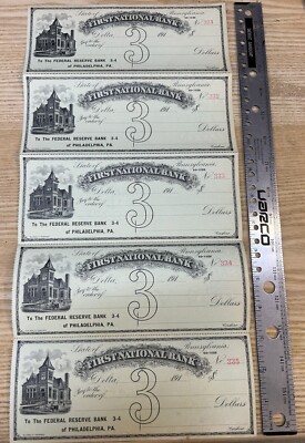 Antique 1910s The First National Bank Blank Checks Delta PA | eBay