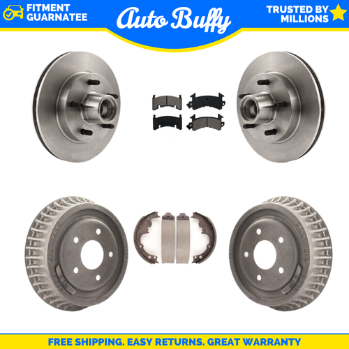 Front Rear Brake Rotor Semi-Metallic Pad & Drum Kit For Chevrolet S10 ...