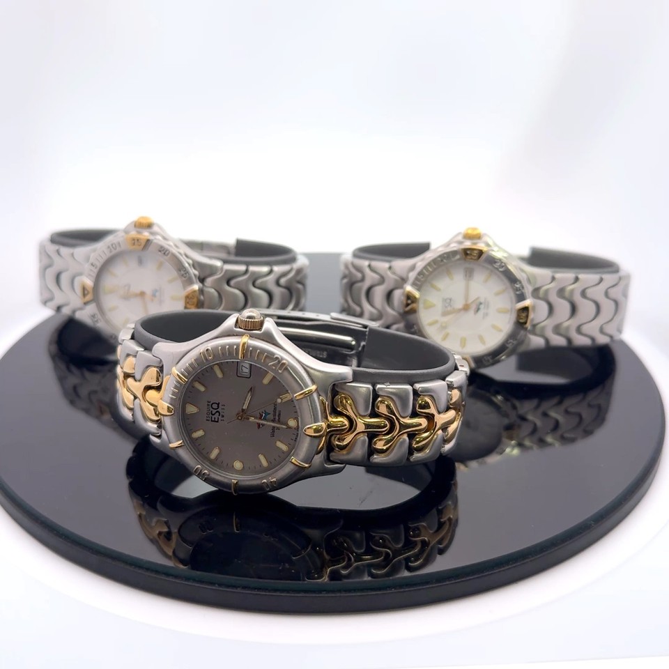 Lot of Esquire ESQ Swiss Stainless Steel Quartz Watches 36-41mm | eBay