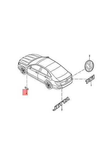 Genuine VW Jetta Vento BU3 BU4 Badge self-adhesive Right 17A853688AJZQ ...