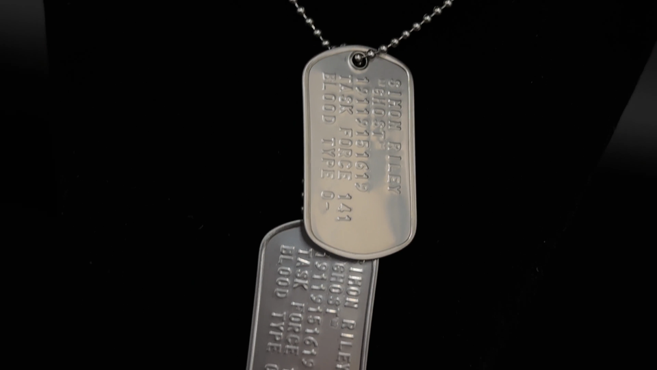 Simon 'Ghost' Riley US Military Dog Tags - Detailed Replica Collector ...
