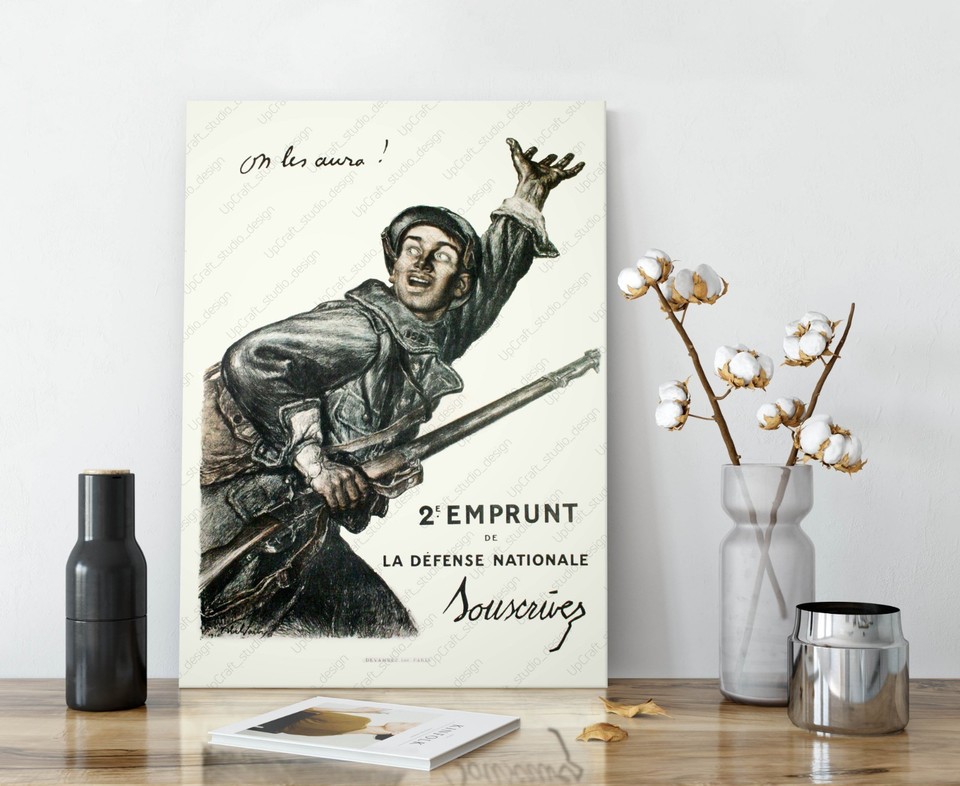 WW1 French Propaganda Poster - WWI France, Vintage War Poster, Military ...