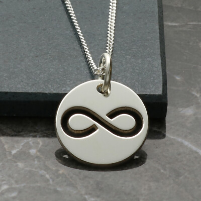 9ct White Gold Forever Love Infinity Pendant Charm Optional Chain ...