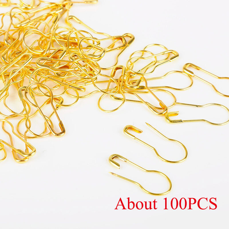 100X Metal Safety Pins Gourd Bulb Shape Pins Clips For Quilting Sewing ...