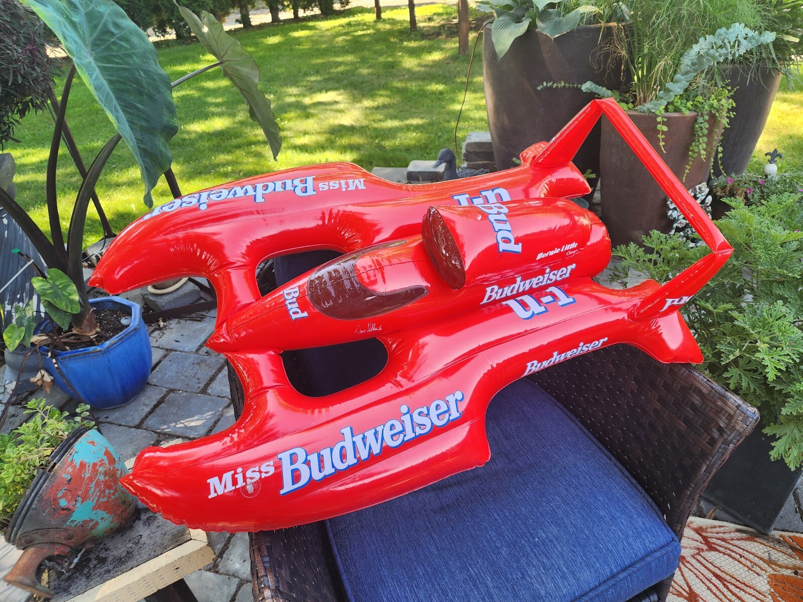 VTG 1996 BUDWEISER BUD LARGE INFLATABLE BLOW-UP HYDROPLANE NOVELTY BAR ...