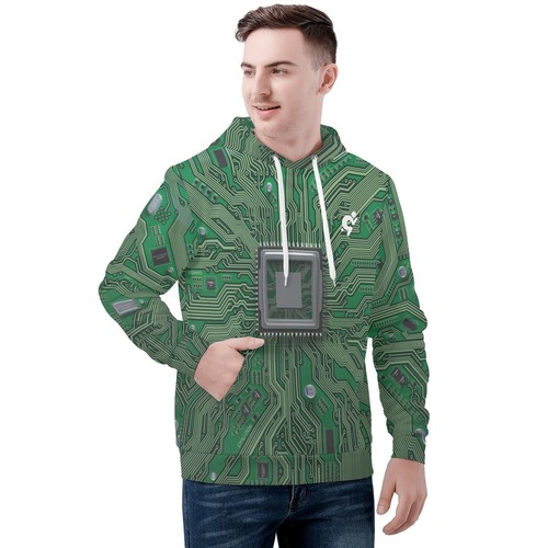 Mens Hoodie - Computer Circuit | eBay