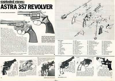 1979 2pg Print Article of Astra 357 Revolver Parts List & Disassembly ...