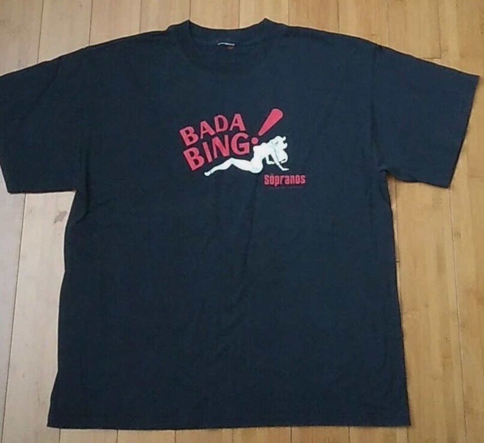 Vintage 2000 The Sopranos “Bada Bing” Promo Graphic T-Shirt Men's | eBay