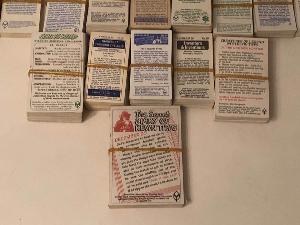 Job lot Brooke Bond PG Tips Cards, some sets complete, Multiples, 2KG ...