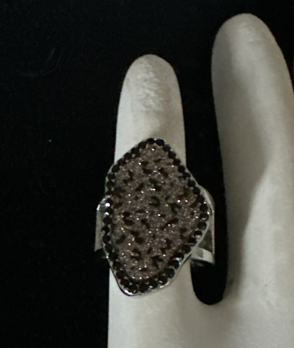 J CREW Safari Jungle Leopard Print Glitter Sparkle Stretch Ring BRAND ...