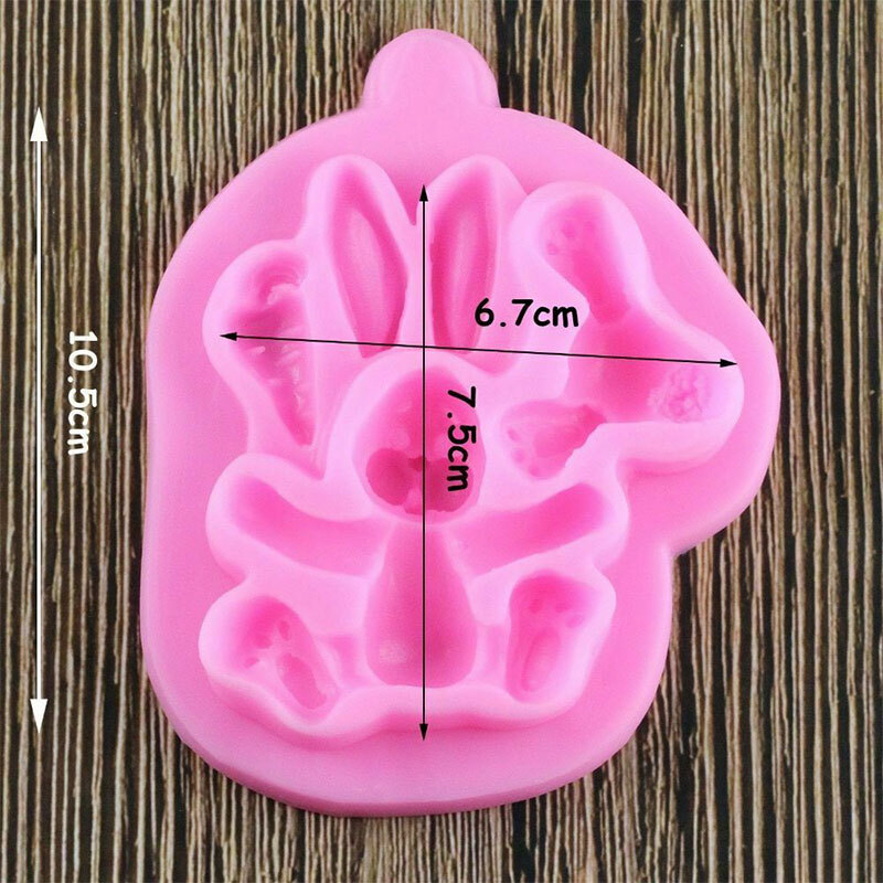 3D Rabbit Easter Bunny Silicone Kitchen Fondant Molds Cupcake Tools ...