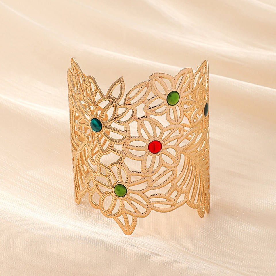 Leaf Arm Cuff Bangle False Sleeves Wrist Cuffs Upper Bracelet Open ...