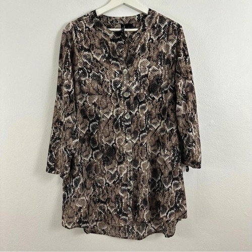 New Direction Animal Print Blouse Women's Size 2X | eBay