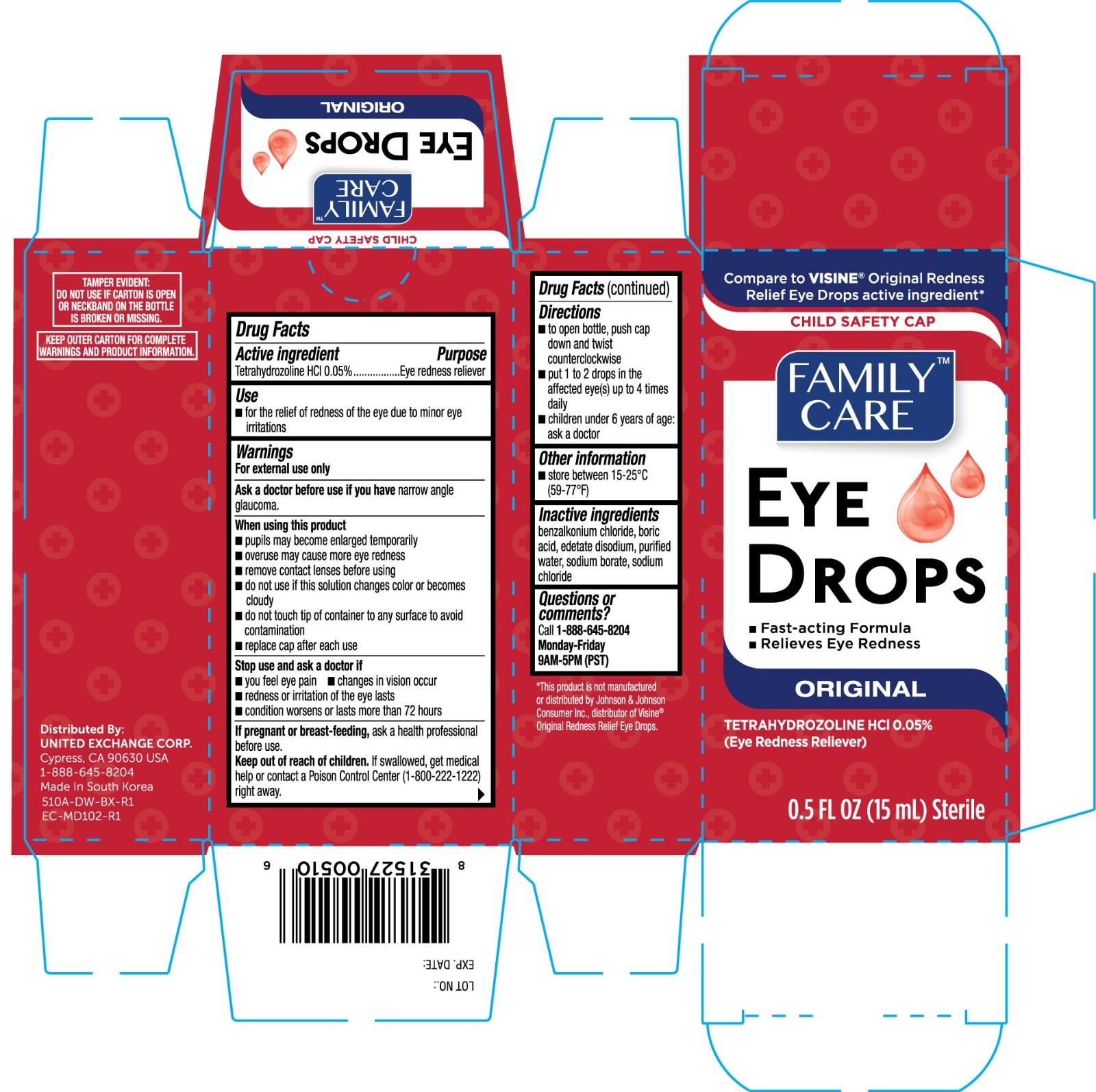 Family Care Original Eye Drops, 0.5fl oz. (15ml) Sterile, Moisturizing ...