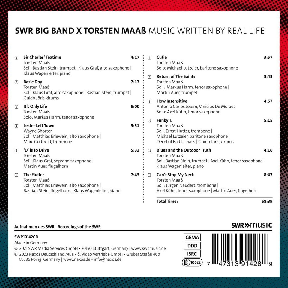 SWR Big Band SWR Big Band X Torsten Maaß: Music Written By Real Life ...