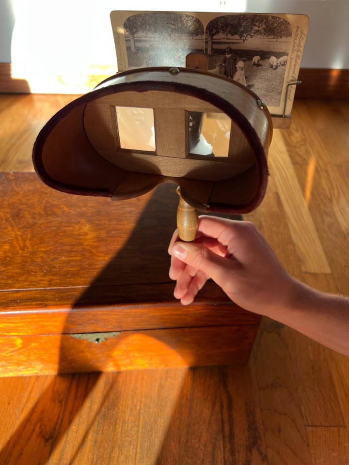 Antique Stereoscope Viewer with Cards - Benjamin W.Kilsburn - Rare ...