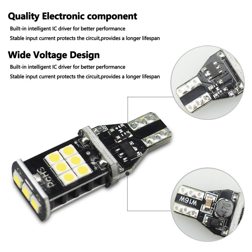 4x CANBUS Error Free Car T15 White 921 LED Reverse Back up Light W16W ...