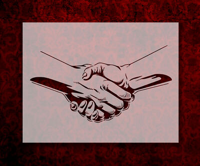 Handshake Diplomacy Friends Stencil Reusable 8.5 x 11 Inches for ...