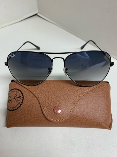Ray-Ban Aviator Sunglasses RB3025 58mm Black Frame & Blue Gradient ...