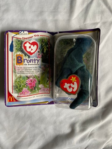 Bronty the Brontosaurus McDonalds TY Dinosaur Trio Teenie Beanie Baby ...