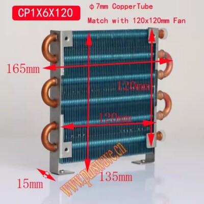1pcs CP1X6X120 Mini Condenser Mini Radiator Copper Tube Fin Evaporator ...
