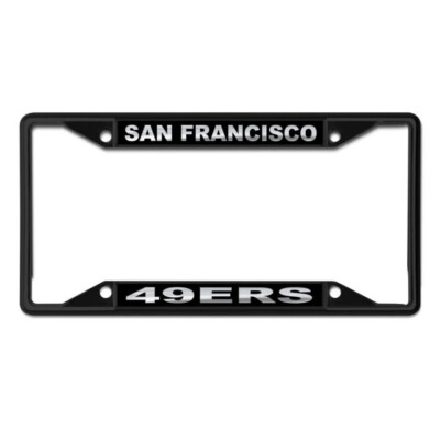 SAN FRANCISCO 49ERS MIRRORED METAL LICENSE PLATE FRAME QUALITY DOMED ...