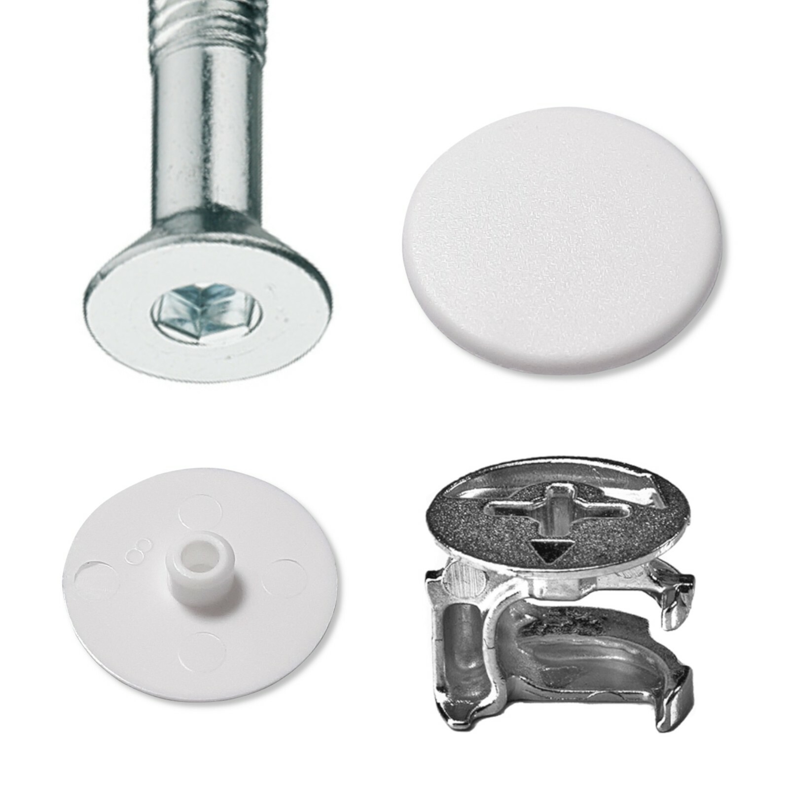 20x Screw Cover Cap white Plastic Hexagon Allen Head Hole Socket Hex ...