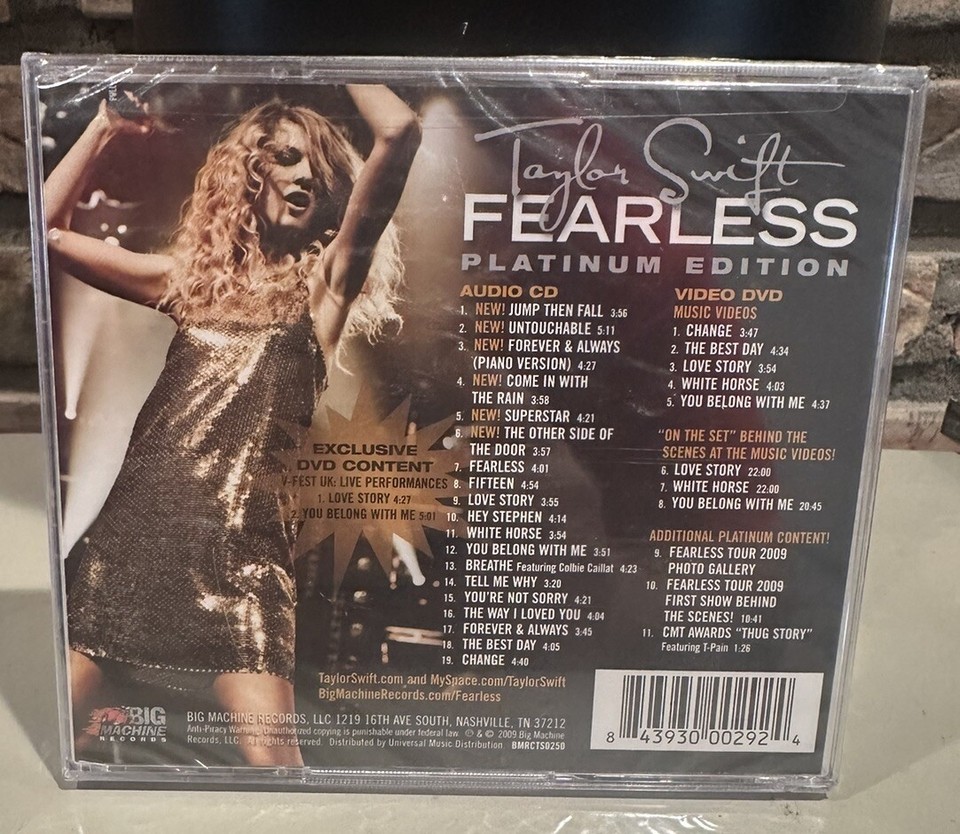 Taylor Swift FEARLESS Platinum Edition 2009 WALMART EDITION CD & DVD ...