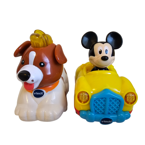 Vtech Go Go Smart Wheels Lot Dog & Mickey Mouse Convertible Car Tested ...