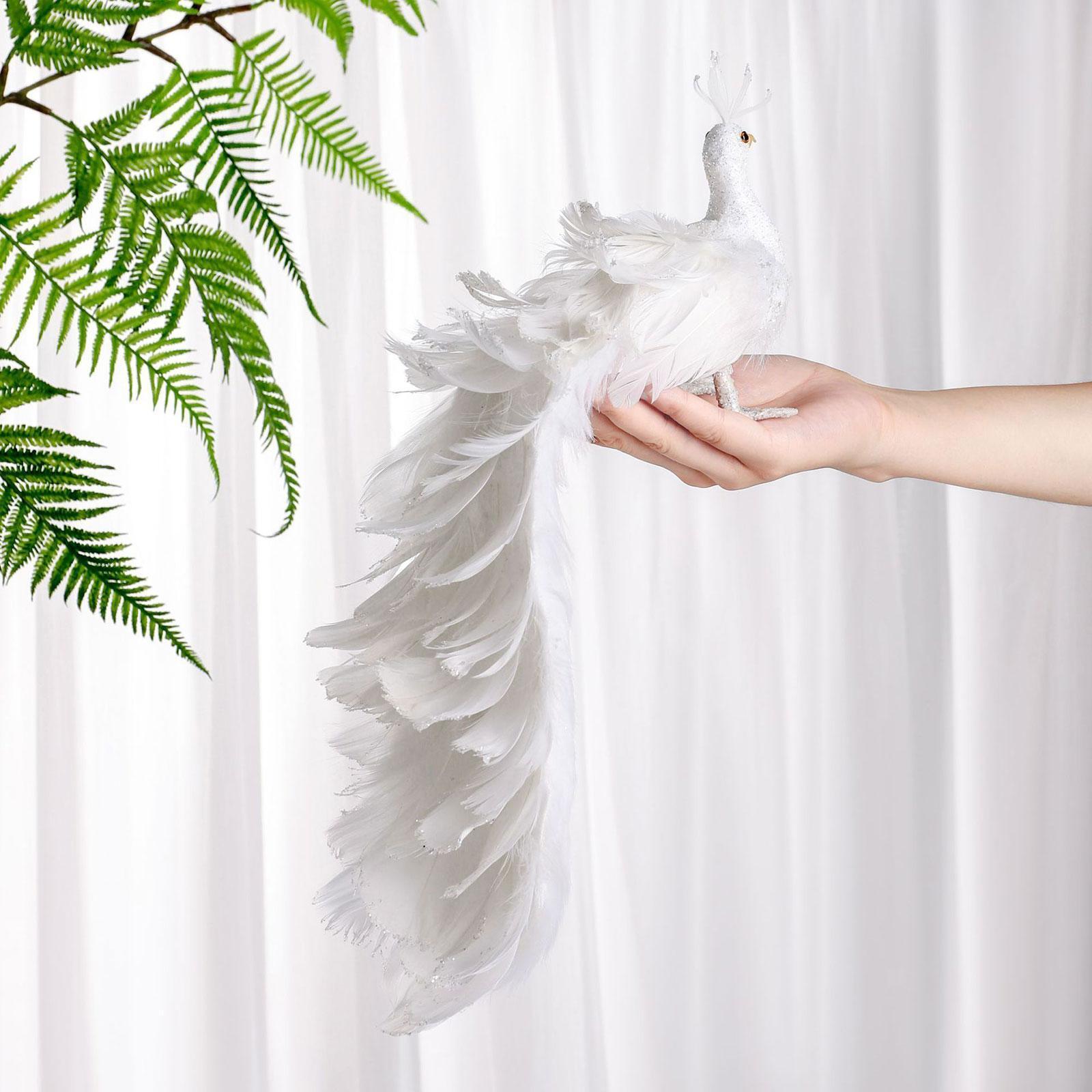 White Peacock Simulation Bird Artificial Bird for Yard Art Courtyard | eBay
