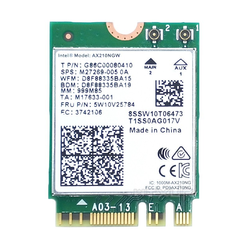 O-Intel AX210 WiFi 6E Network Card with Bluetooth 5.2 Tri-Band WiFi 6 ...