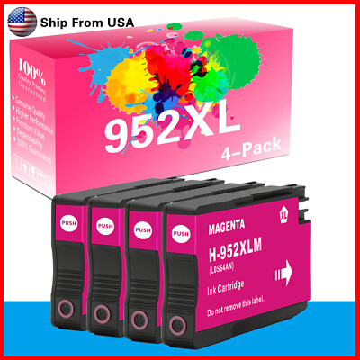 (4PK,Magenta) 952 XL 952XL Ink Cartridge for Pro 8710 8717 Printer | eBay
