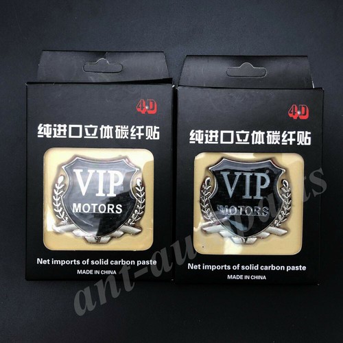 2x Carbon Fiber VIP Luxury Car Emblem Trunk Badge Fuel Gas Tank Cover ...