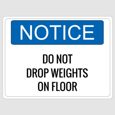 Do Not Drop Weights On Floor Gym Aluminium Sign | eBay