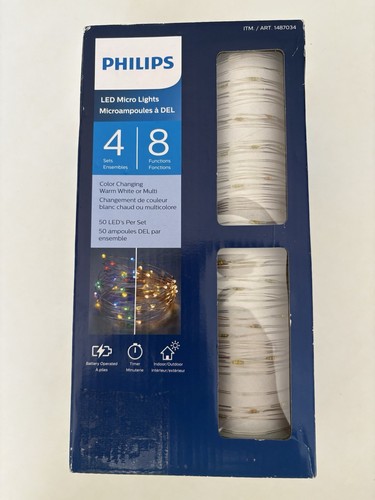 Philips LED Micro Lights Color Changing Warm White or Multi 4 Sets - 8 ...