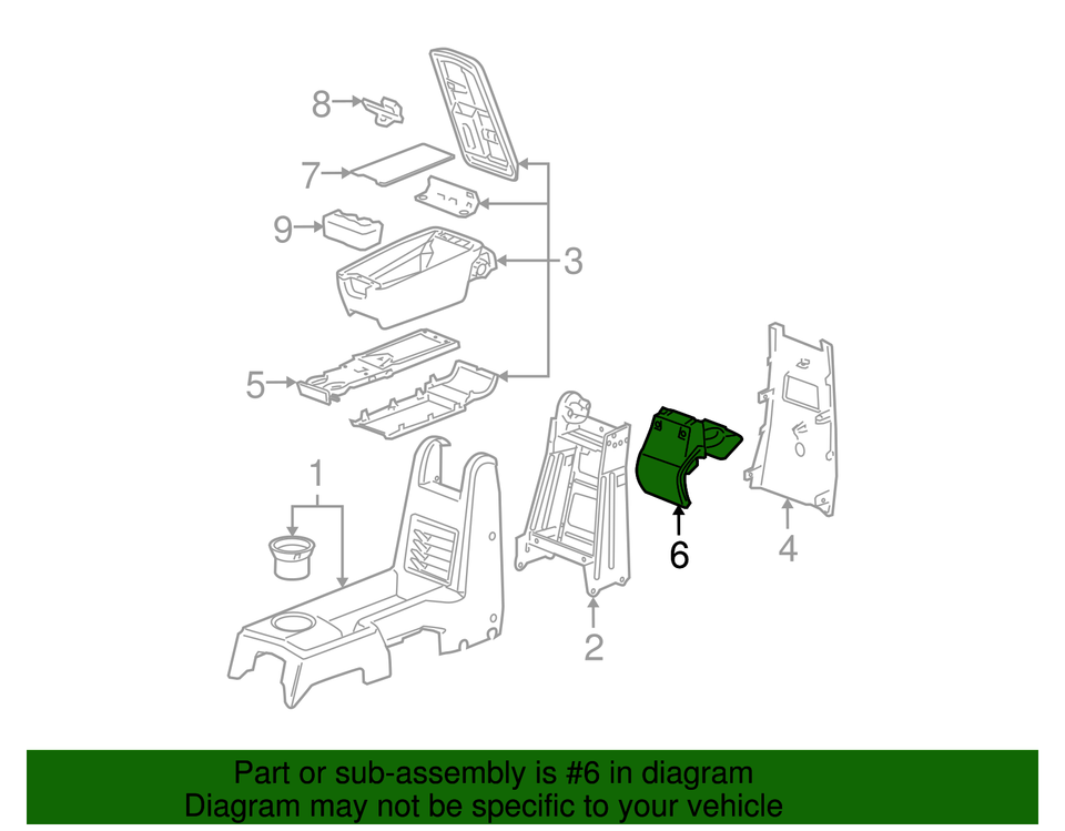 Genuine GM Light Cashmere Front Floor Console Rear Cup Holder 89044147 ...