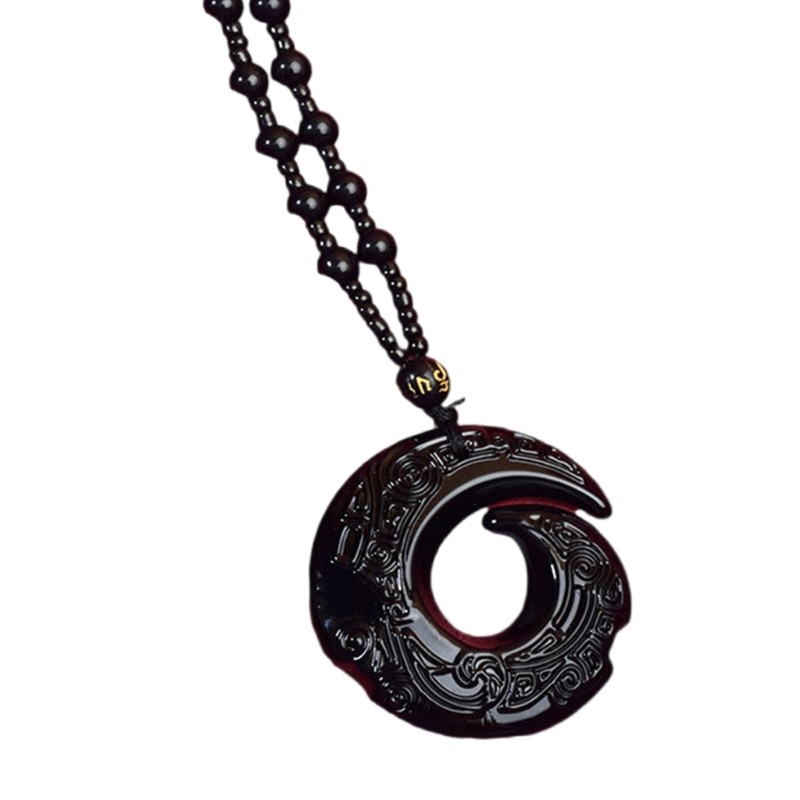 Delicate Obsidian Pendant Necklace Fashionable Choker Neck Adornment ...