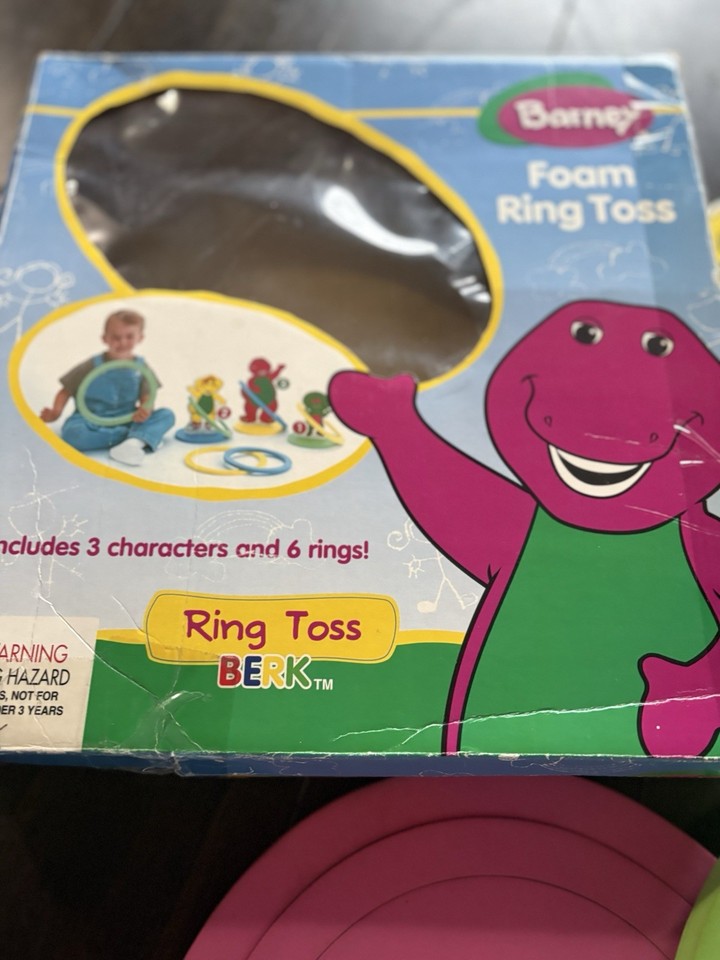 Barney Dinosaur Foam Ring Toss Game 1997 In Original Box-Baby Bop-BJ ...