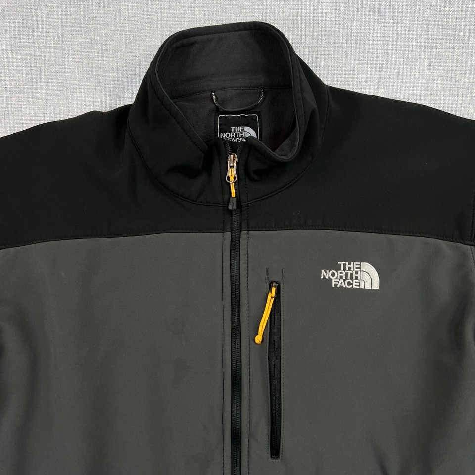 The North Face TNF Apex Softshell Jacket Men XL Black Gray Windproof ...