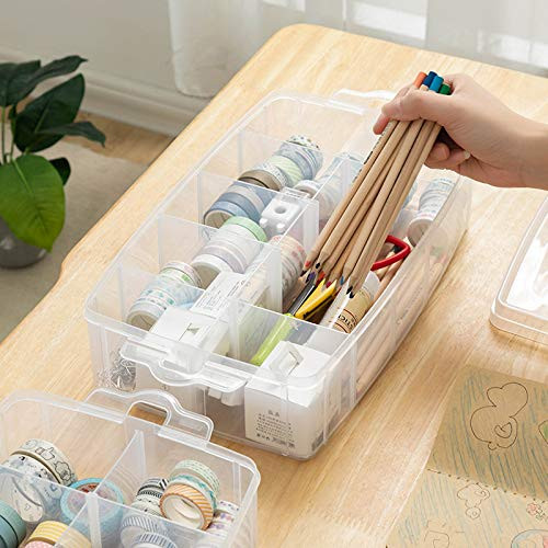 3-Layer Things & Crafts Storage Box with 30 Adjustable Compartments for ...